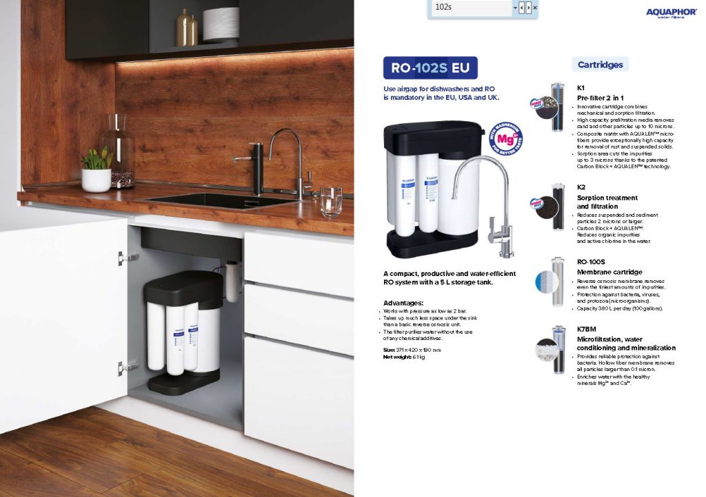 Aquaphor Morion DWM-102S EU Compact Reverse Osmosis Water Filter System ...